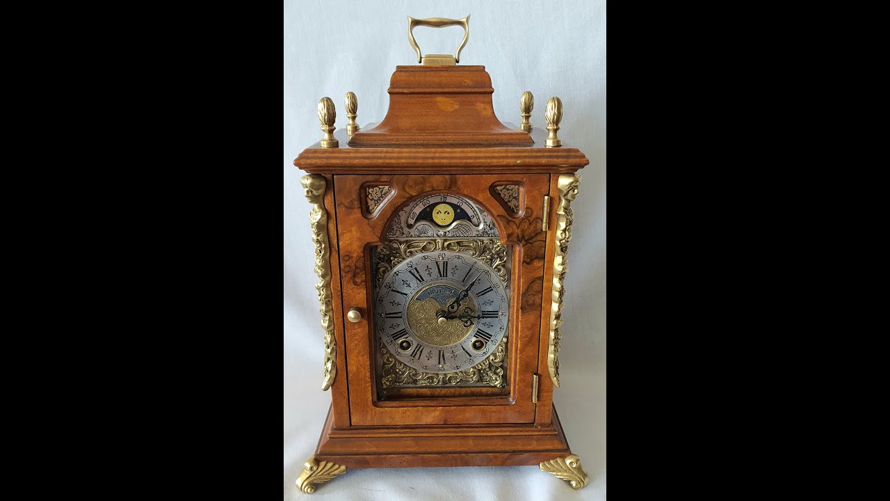 Large Vintage Dutch Warmink Mantel Clock With Moon Dial 8 Day Key Wind ...