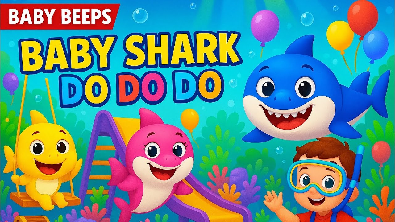 Baby Shark Do Do Do 🦈🌊 | Baby Beep Rhymes | Cute Shark Family Song for ...