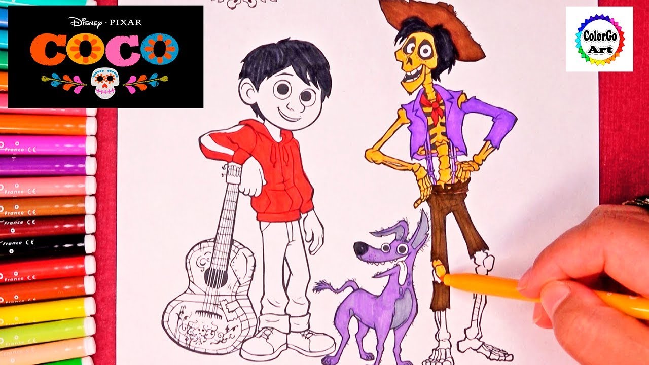 COCO💀Coloring Miguel, Héctor y Dante👻 How to Color Disney Coco🎨 ColorGo ...