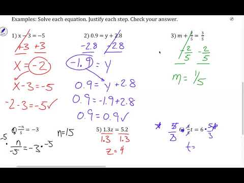H Algebra I 1 1 Solving SImple Equations - YouTube