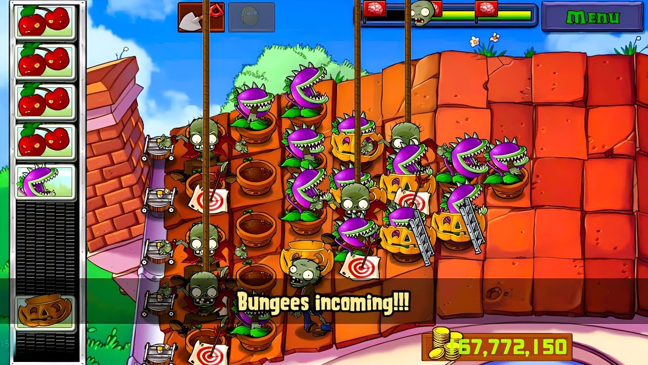 Pvz: Chomper Combo Special In my Roof of the House | Pvz Gameplay | Pvz ...