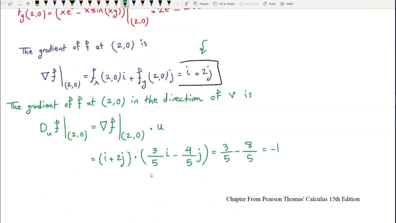 Multivariable Calculus 14.5 – Directional Derivatives and Gradient Vectors - YouTube