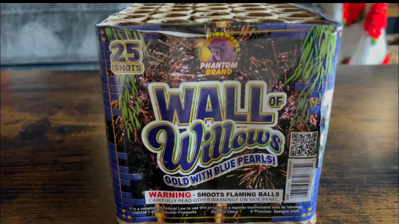 Wall of Willows gold with blue Pearls by Phantom Brand Fireworks 💥 ...