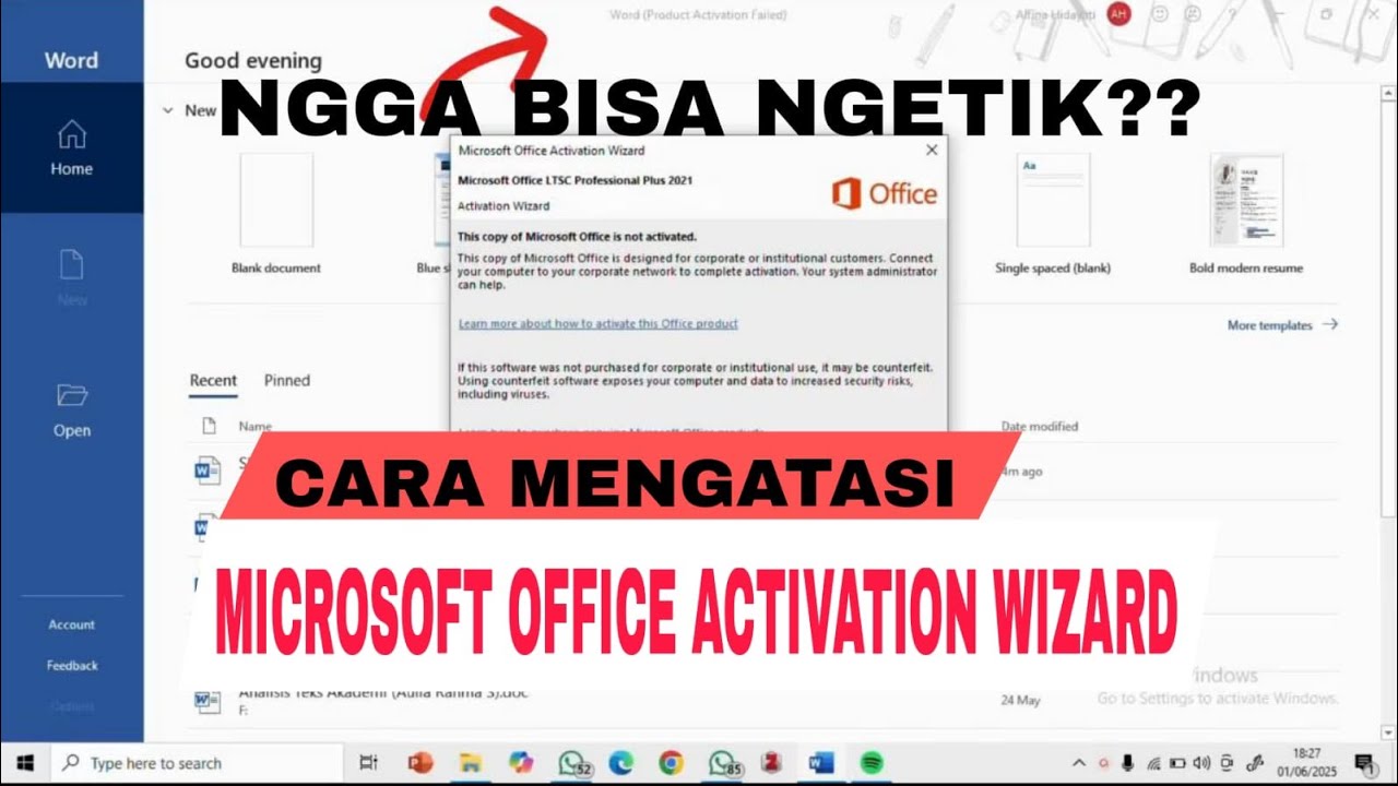 Cara Mengatasi (How To Overcome) Microsoft Office Activastion Wizard (Product Activation Failed ...