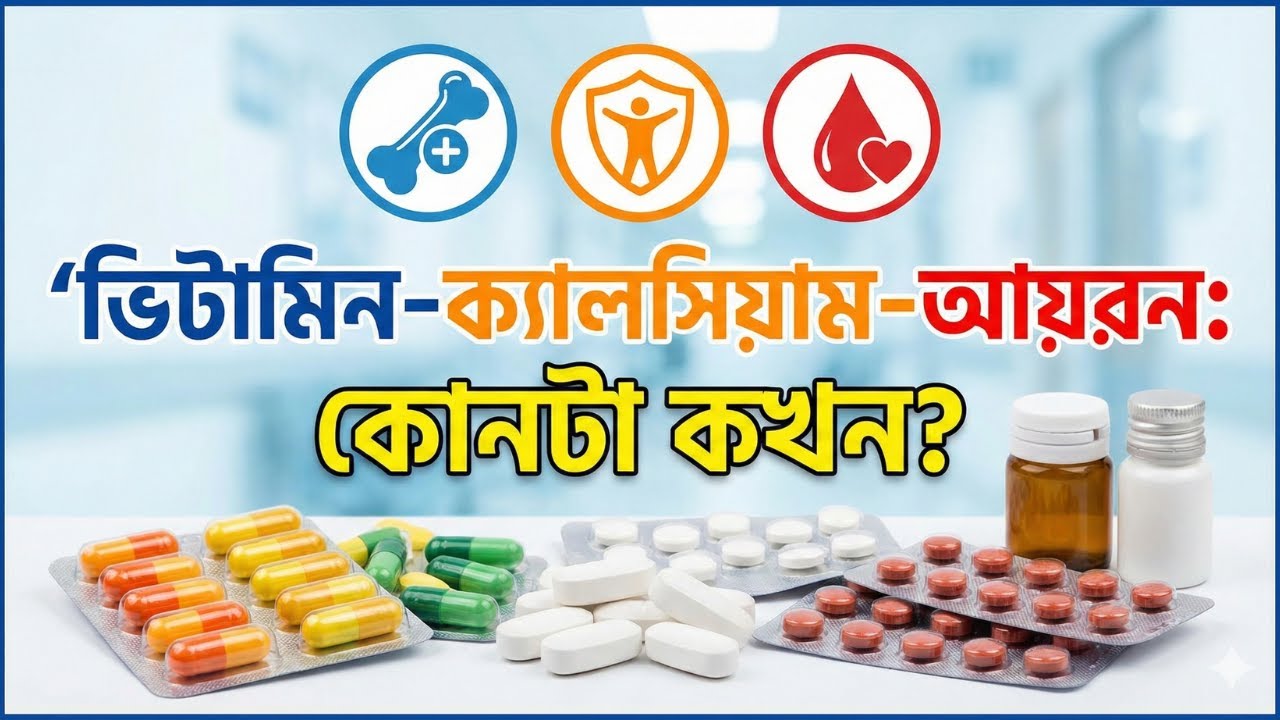 ACME কোম্পানির সকল ভিটামিন, ক্যালসিয়াম এবং আয়রন এর কাজ, খাওয়ার নিয়ম ...