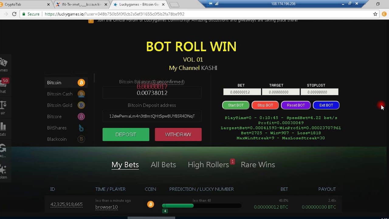 NOVO BOT ROLL LUCKYGAMES **** - YouTube