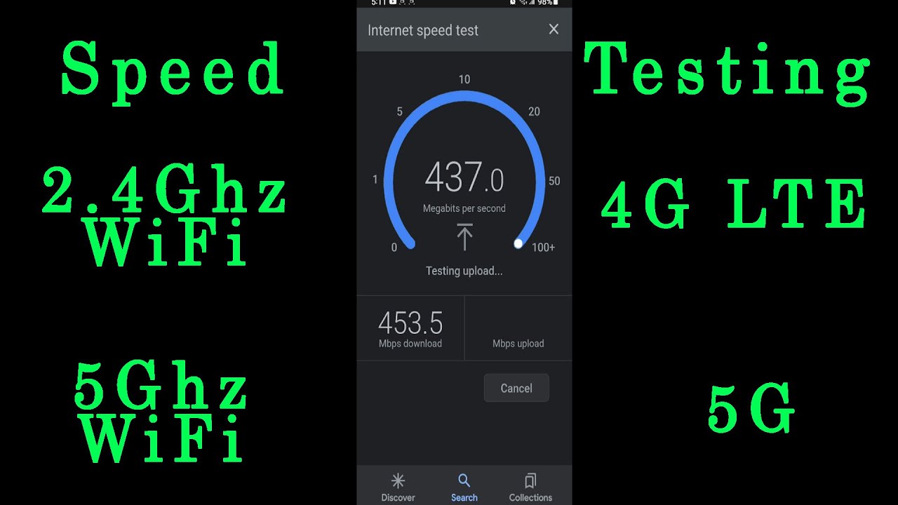 Real World Speed Test of 5G, 4G/LTE Mobile Data vs 2.4Ghz and 5Ghz Wifi ...