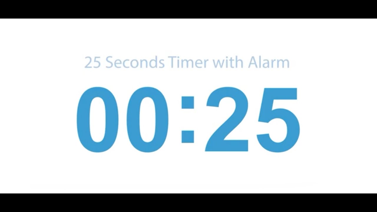 25 seconds Timer with alarm | Digital Clock Countdown - YouTube