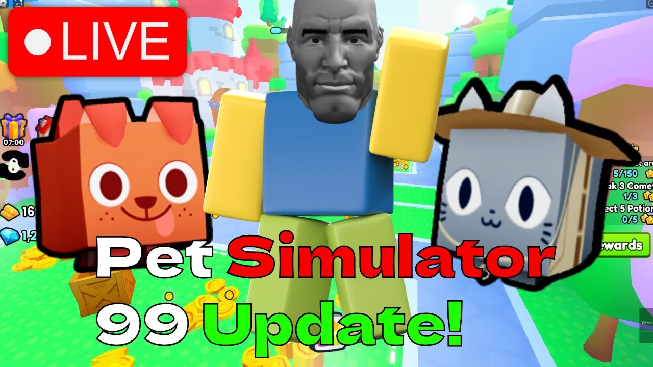 PLAYING THE NEW PET SIM 99 UPDATE [LIVE] - YouTube