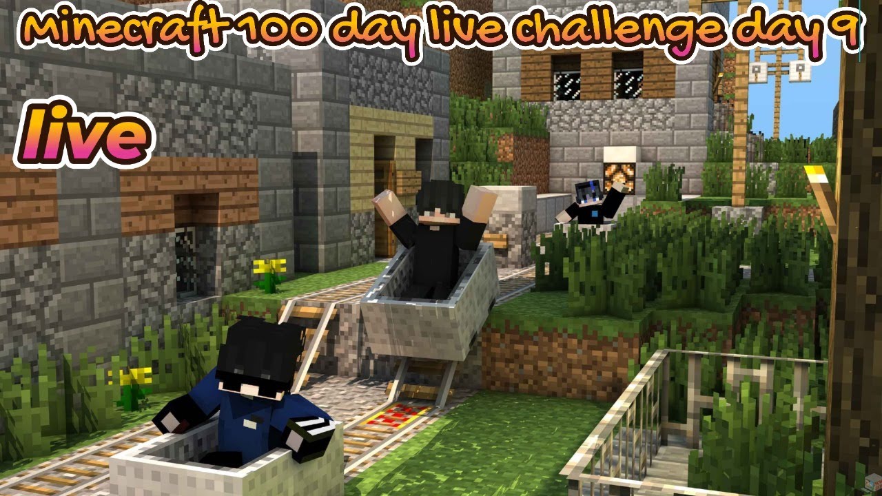 24/7 Minecraft 100 day live challenge DAY 9 - YouTube