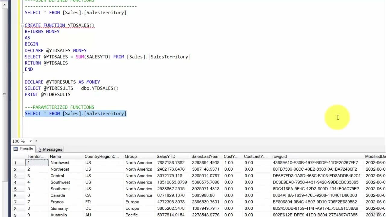 Lecture 11: SQL Query Course - 11 SQL User Defined Functions Deep dive into Querying - YouTube