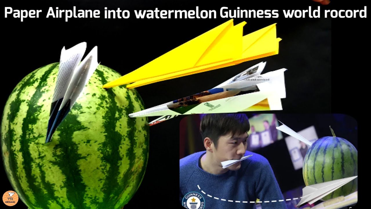 Paper airplanes into watermelons challenge, How to fold a paper ...