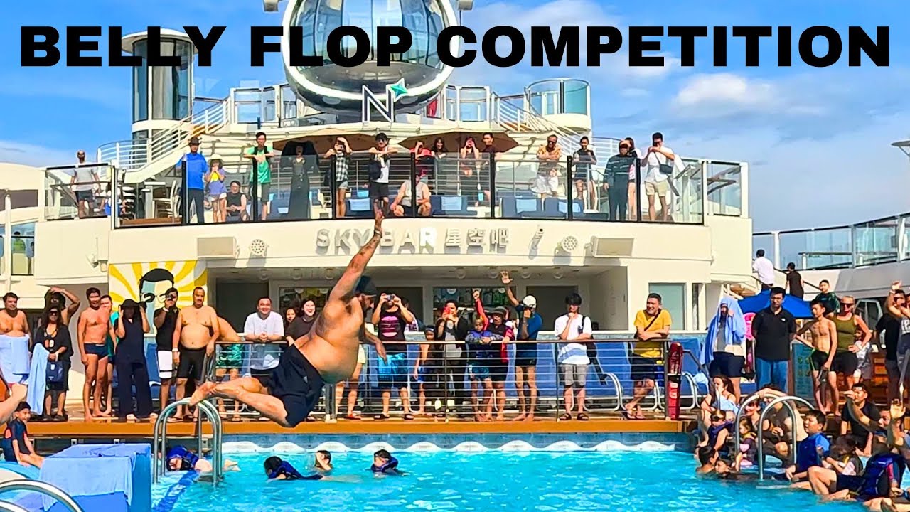 Belly flop competition - Royal caribbean cruise - Spectrum of the Seas ...