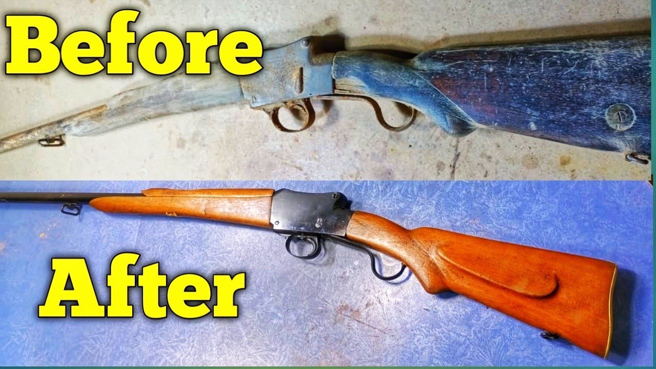 12 Bore Single Barrel shot gun Restoration Before and after gun ...