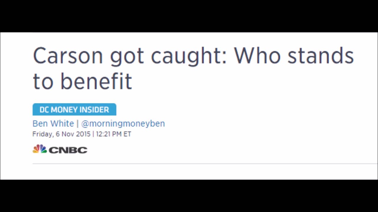 Titillated CNBC cheers "CARSON GOT CAUGHT!" about a human being much ...