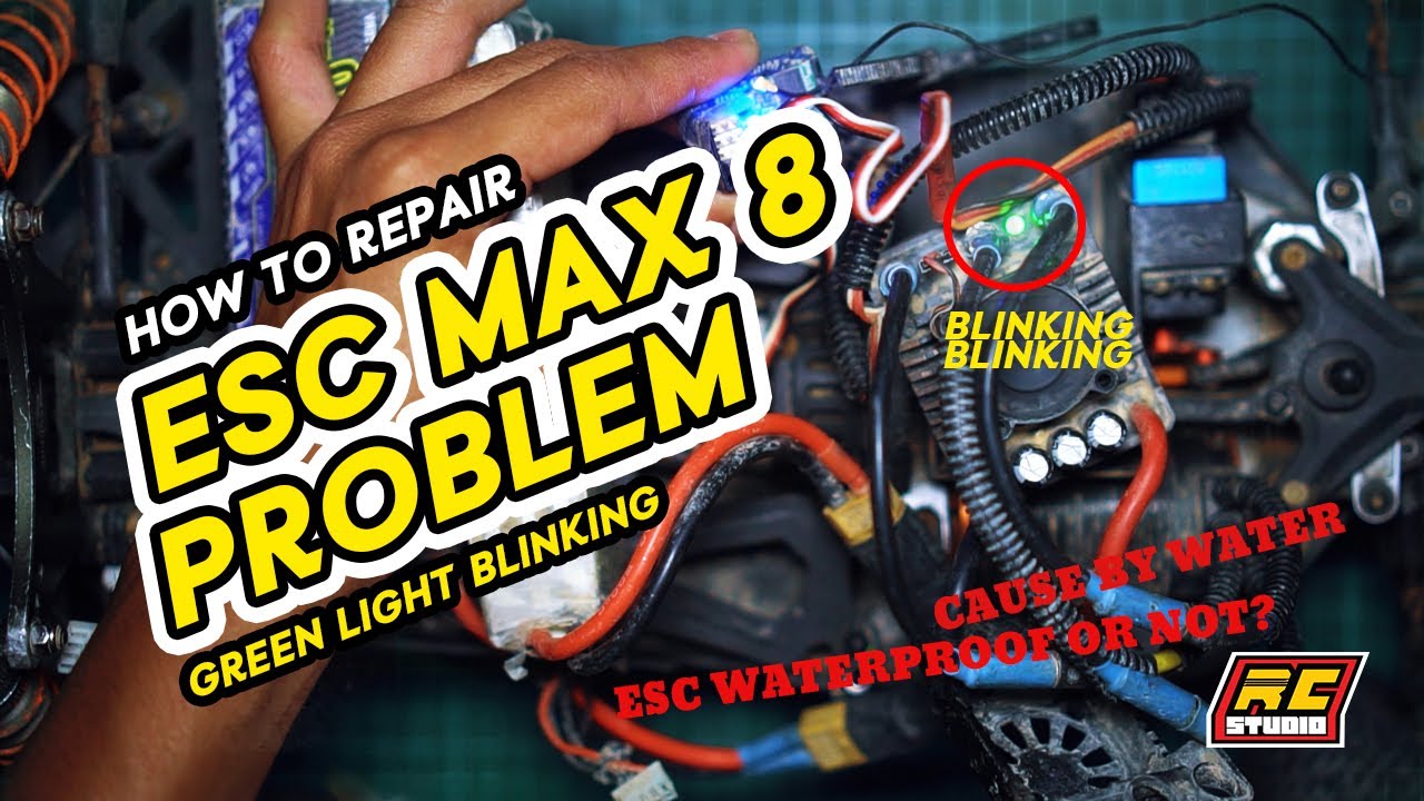 How to repair ESC Hobbywing Max 8 Problem - Green Light Blinking 4 ...
