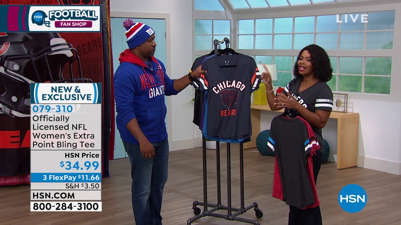 Officially Licensed NFL Women's Extra Point Bling Tee by... - YouTube