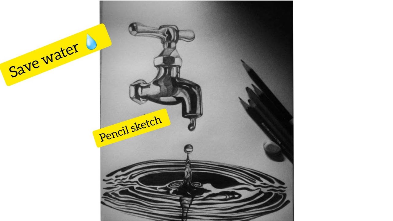realistic art save earth 🌎 savewater#drawing #save #water art step by ...