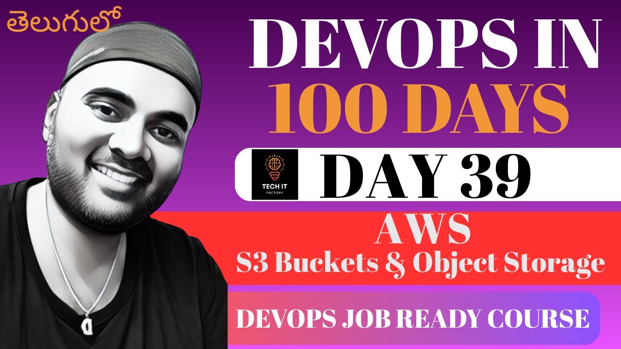 DevOps in 100 Days (Telugu) – Day 39 | AWS S3 Buckets & Object Storage Basics - YouTube
