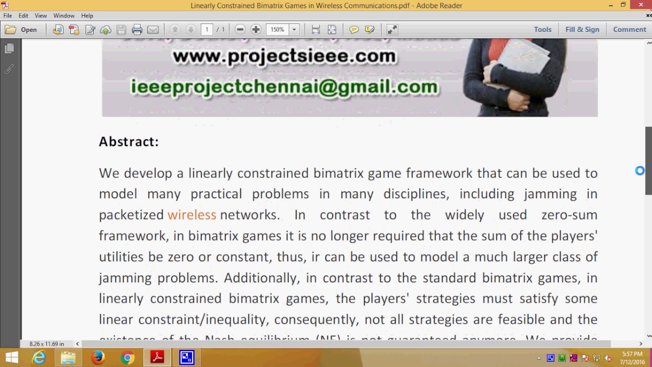 Linearly Constrained Bimatrix Games in Wireless Communications - YouTube