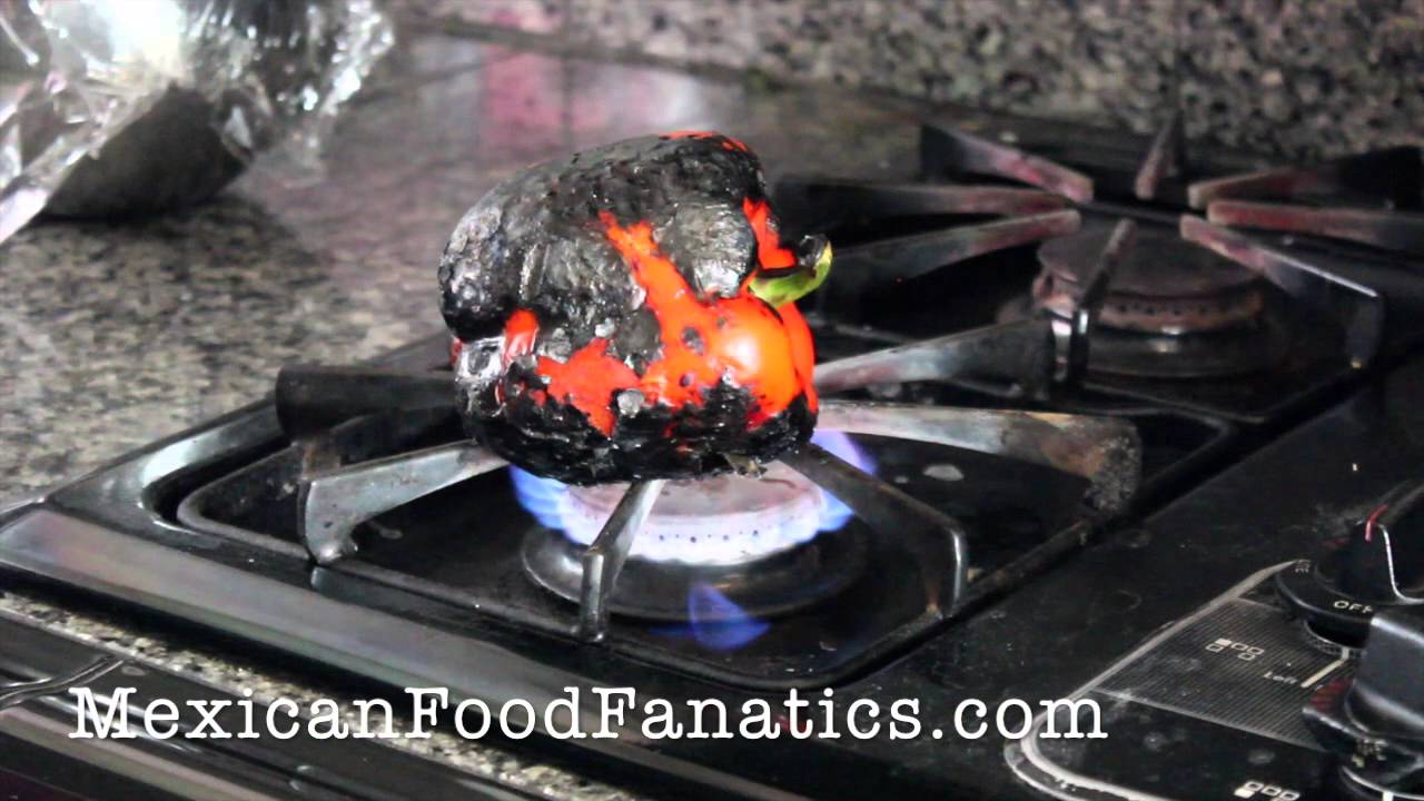 Mexican Food: Fire Roasting Bell Peppers - YouTube