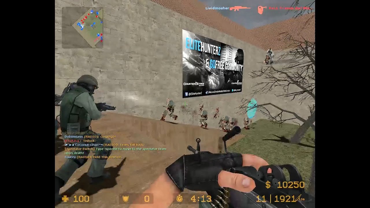 1 round on a map I like, on a zombie server in Counter-Strike: Source ...