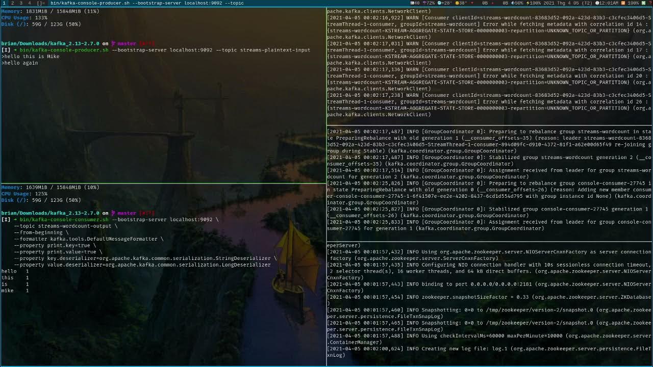 Demo Word Count Application Streaming with Kafka - YouTube
