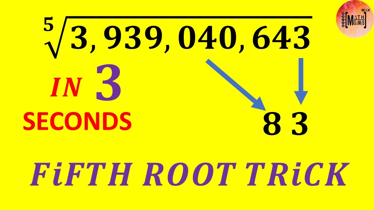 How To Find FIFTH ROOT Of A Number Quickly Without Calculator 
