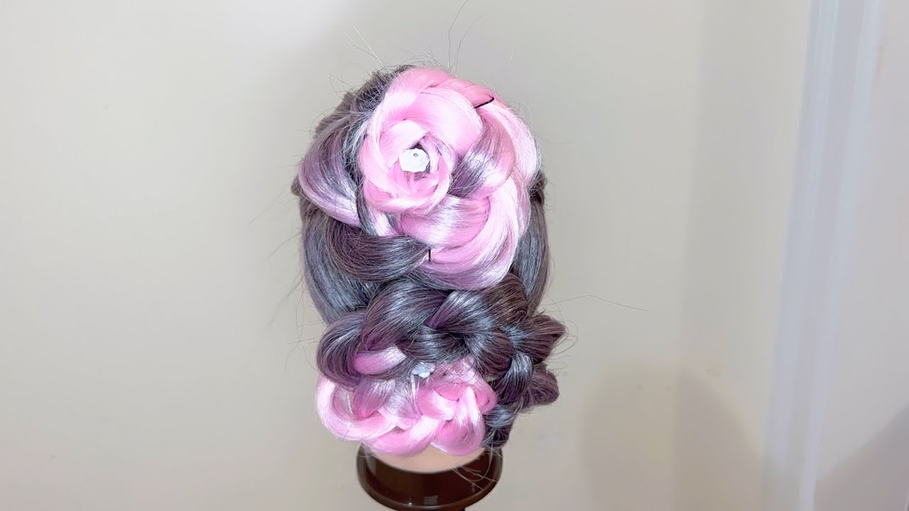 Very Easy Flower Updo Style || Wedding Hairstyle || Beautiful Updo ...