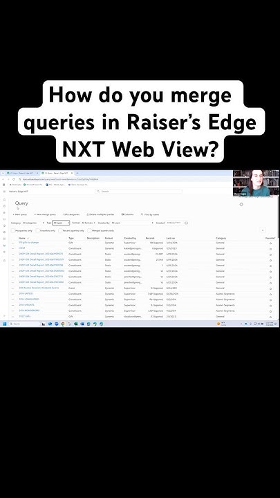 How do you merge queries in Raiser’s Edge NXT Web View? - YouTube