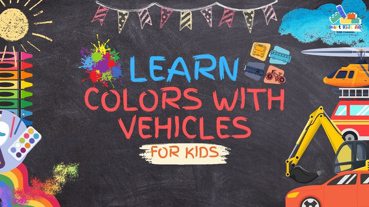 LEARN COLORS WITH VEHICLES FOR KIDS | BLUE RED CAR TRUCK | ALPHABET ...
