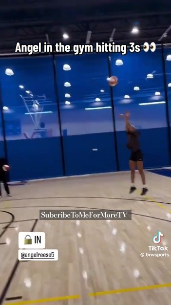 Angel Reese In The Gym Working On Her Jump Shots For Her Sophomore WNBA ...
