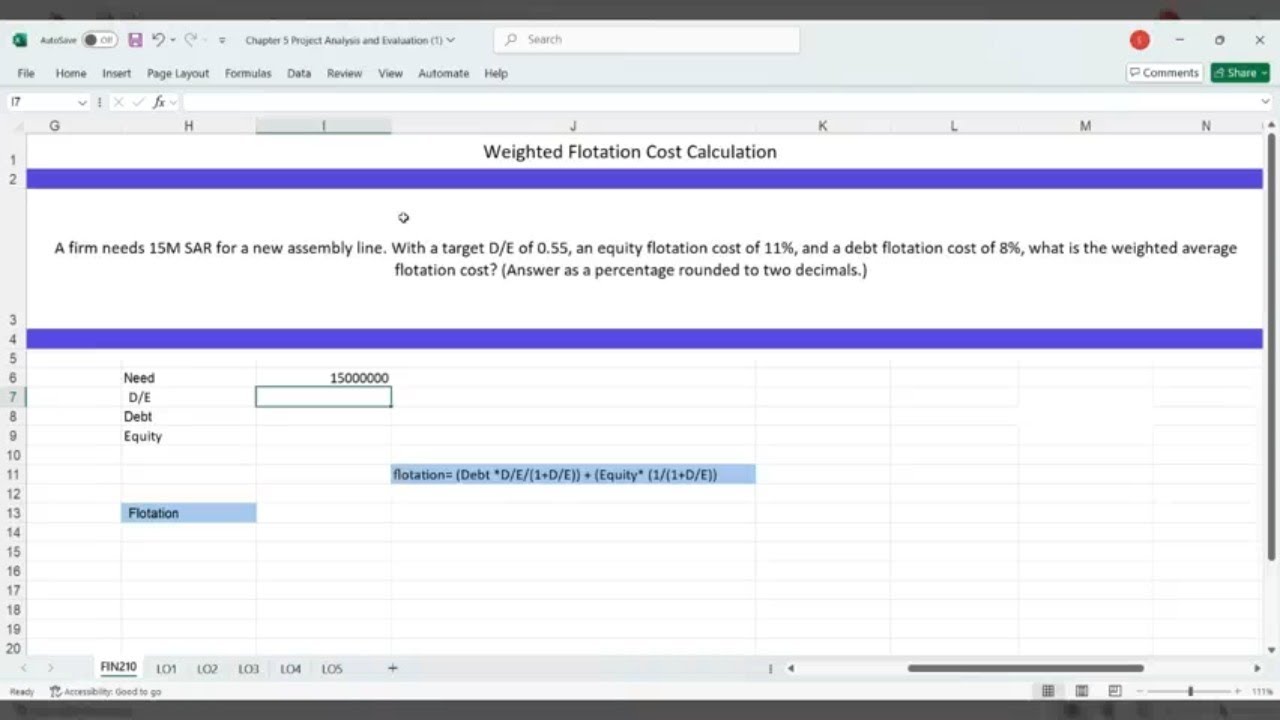 Weighted Flotation Cost Calculation - YouTube