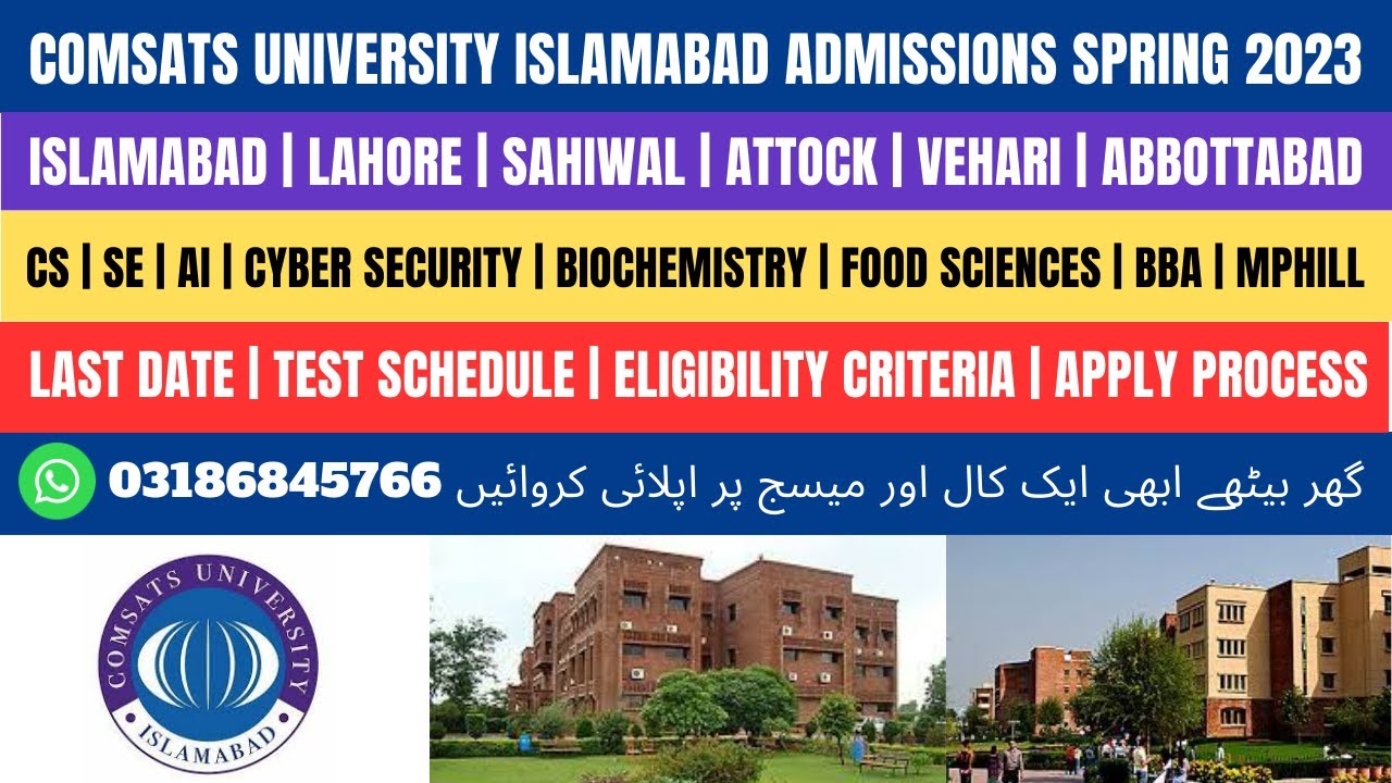 COMSATS University Islamabad Admissions Spring 2024 | COMSATS ...