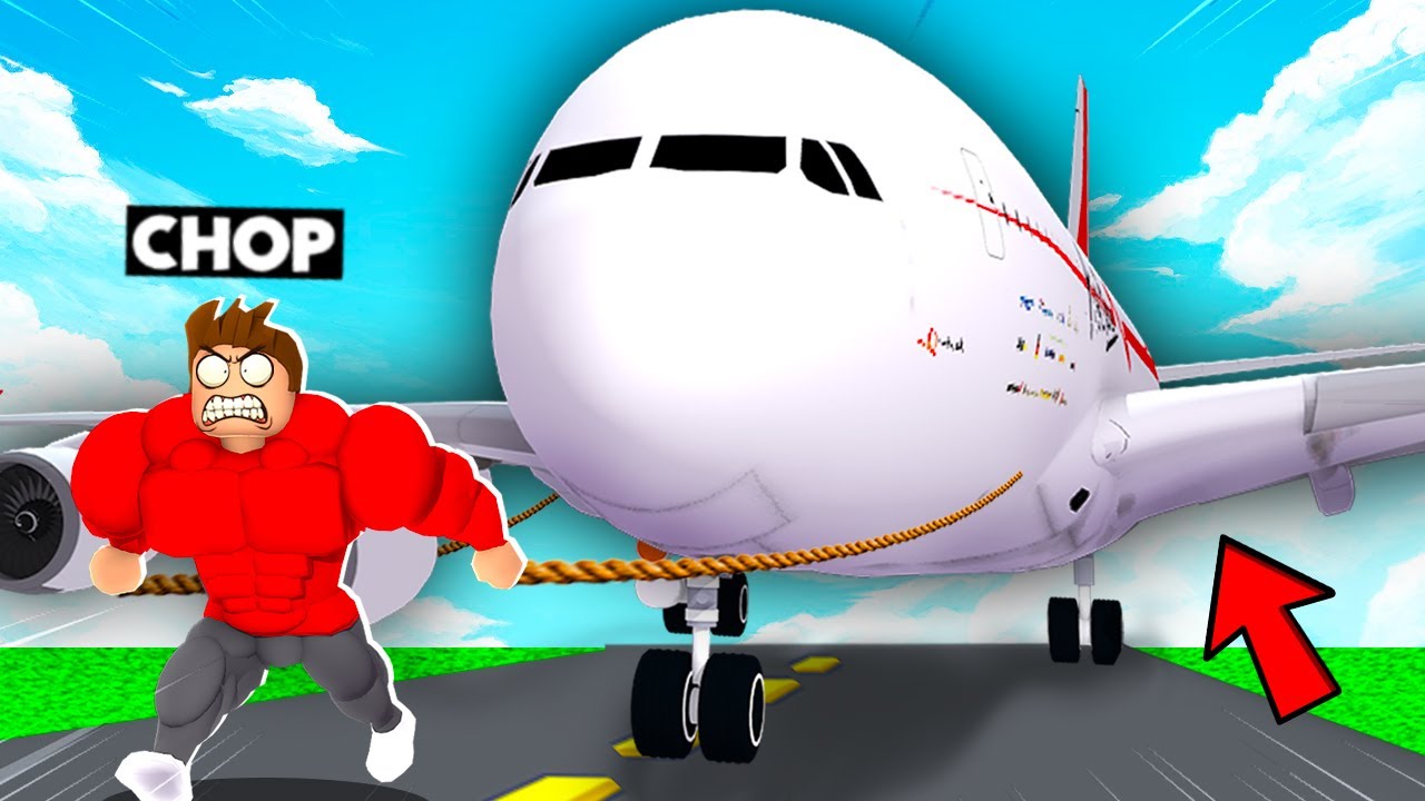 CHOP BECOMES STRONG ENOUGH TO PULL A PLANE WITH HIS HANDS ROBLOX - YouTube