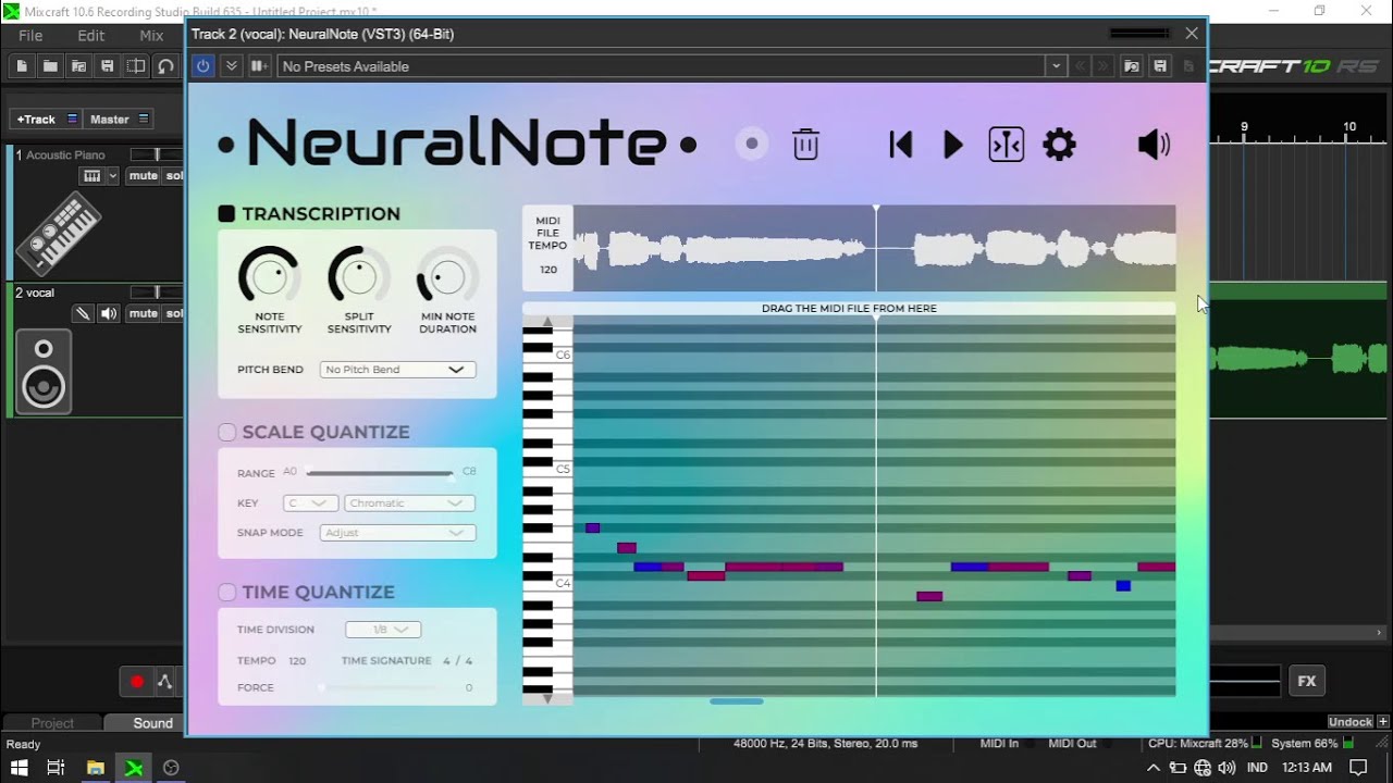 FREE Neural Note - Audio to MIDI Plugin - YouTube