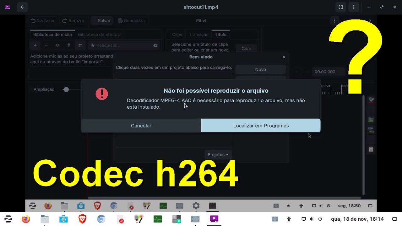 Erro ao reproduzir vídeos MP4 no Linux devido ao codec h264 - YouTube