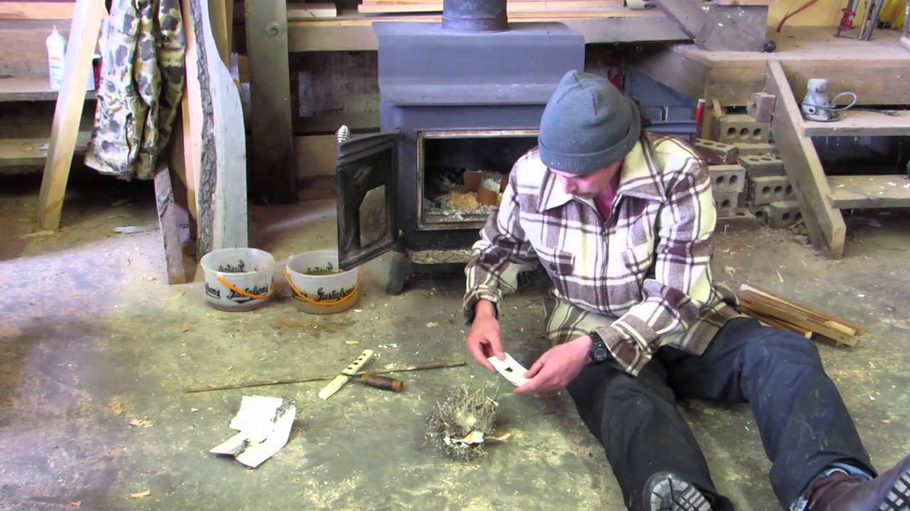 starting a fire with the hand drill friction fire - YouTube