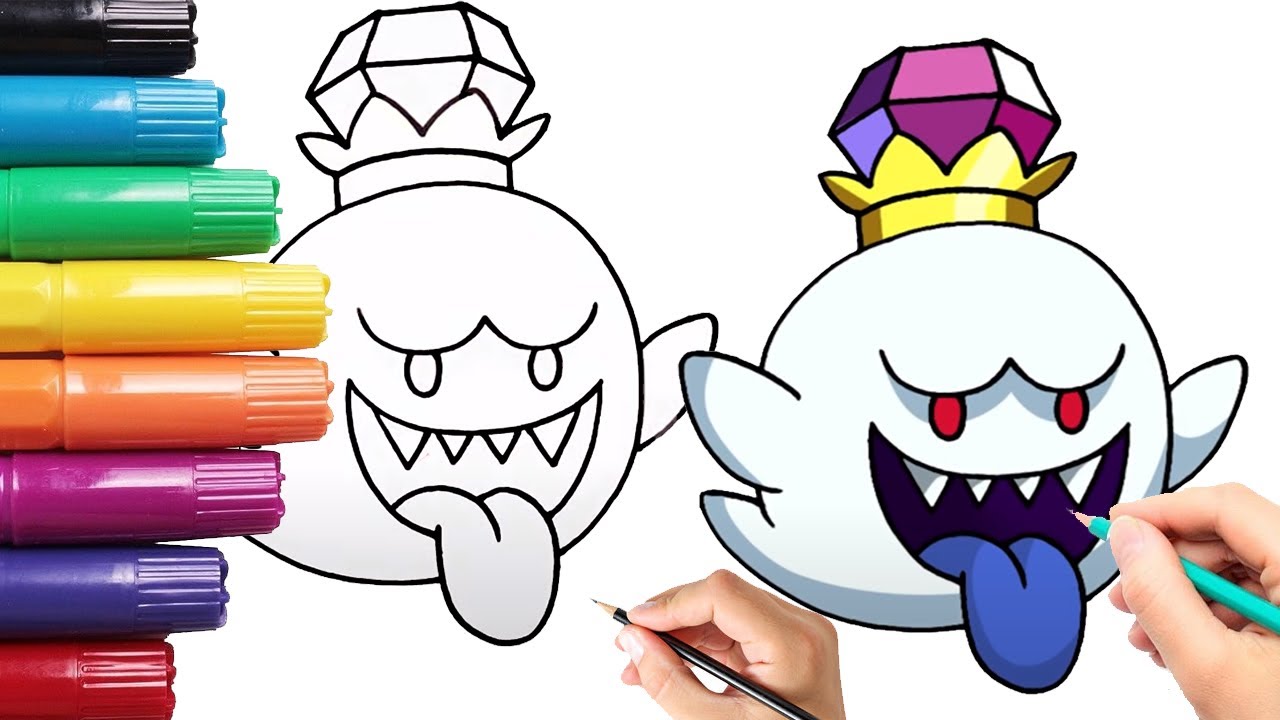 How to Draw King Boo | Luigi's Mansion | Awesome Step-by-Step Tutorial ...