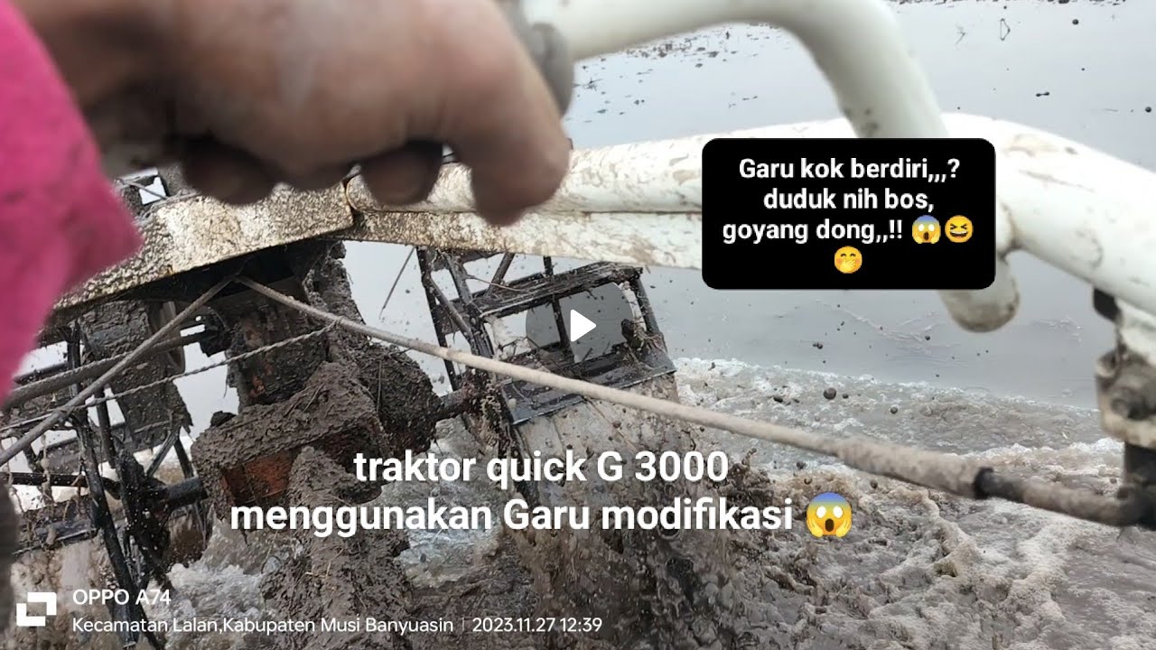 traktor quick G3000 menggunakan Garu modifikasi super 😭😱 - YouTube