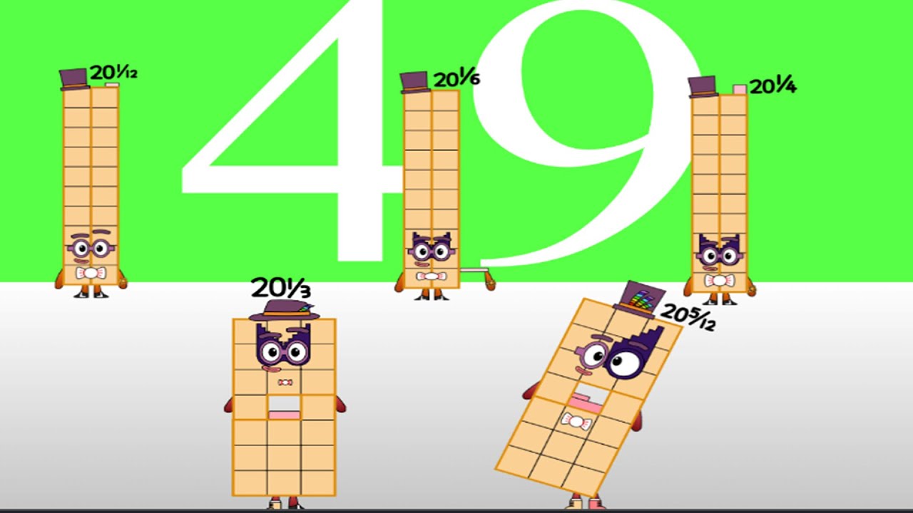 Numberblocks Band Twelfths 49 remix | Numberblock 5 doesn't like people ...