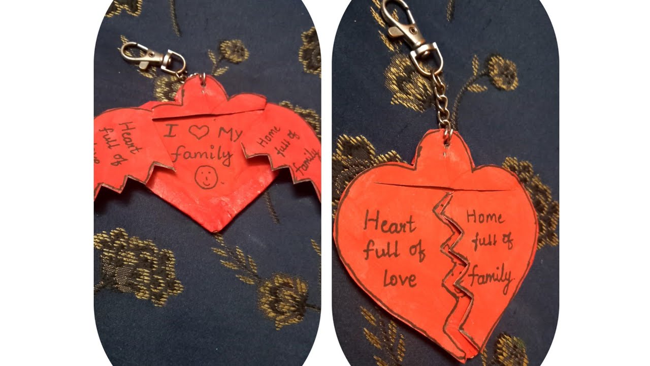 Heart keychain making in cardboard ||Lava's craft Ideas - YouTube