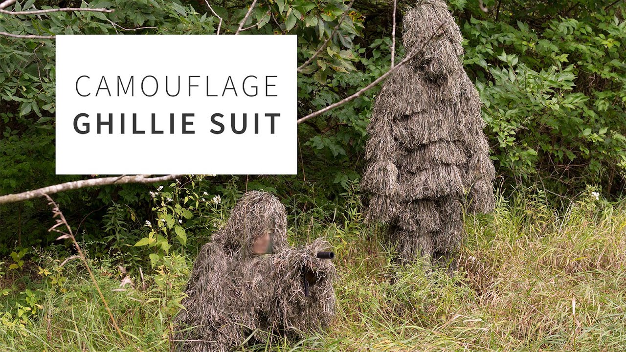 OUTD-V001XL M/L Woodland Camouflage Ghillie Suit by VIVO - YouTube