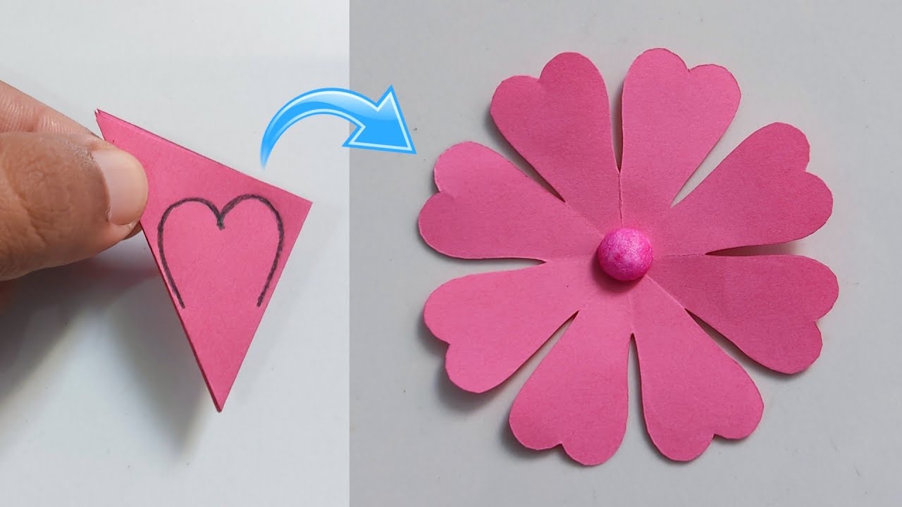 Easy Paper Flower Craft Making | Beautiful Paper Flower Craft | Paper ...