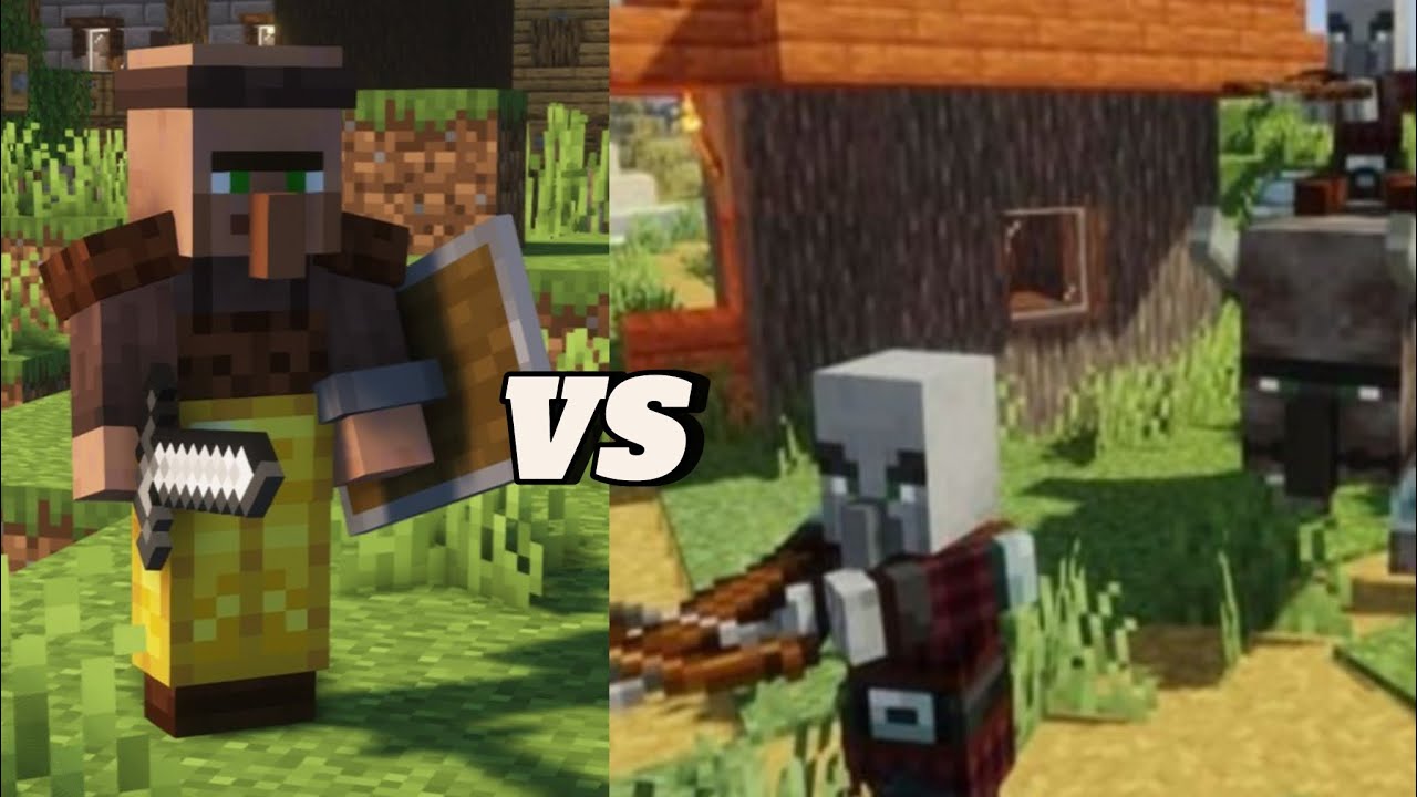 Villagers vs Raid in Minecraft - YouTube