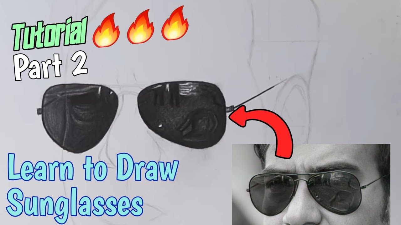 HOW TO DRAW SUNGLASSES🕶😎(Part 2)/Sunglasses Drawing Tutorial🔥/How to ...