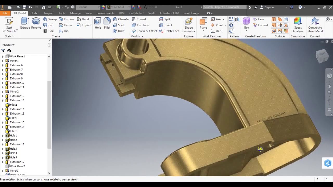 How to make a mechanical press with Inventor Autodesk (5/6) - YouTube