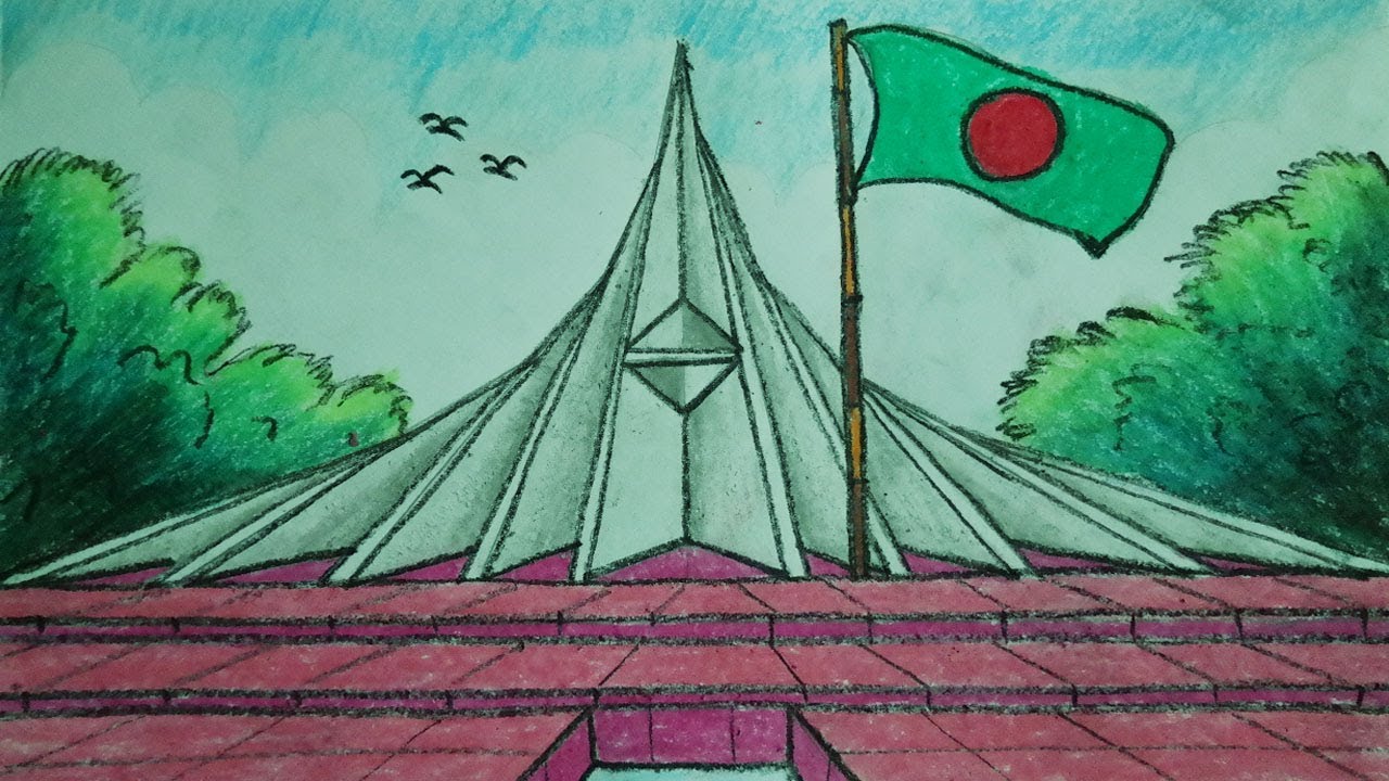 How To Draw Of Victory Day Step by step l Smriti Soudho - YouTube