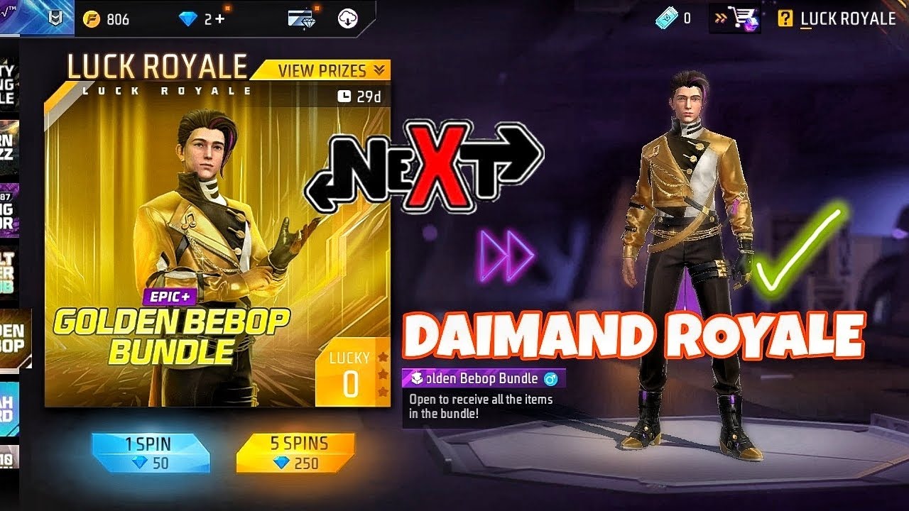 FREE FIRE UPCOMING DAIMAND ROYALE BUNDLE - YouTube