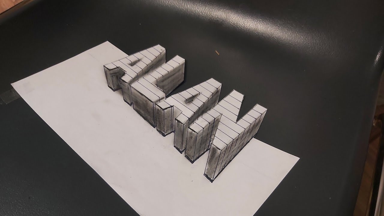 How to draw the name Alan in 3D - YouTube